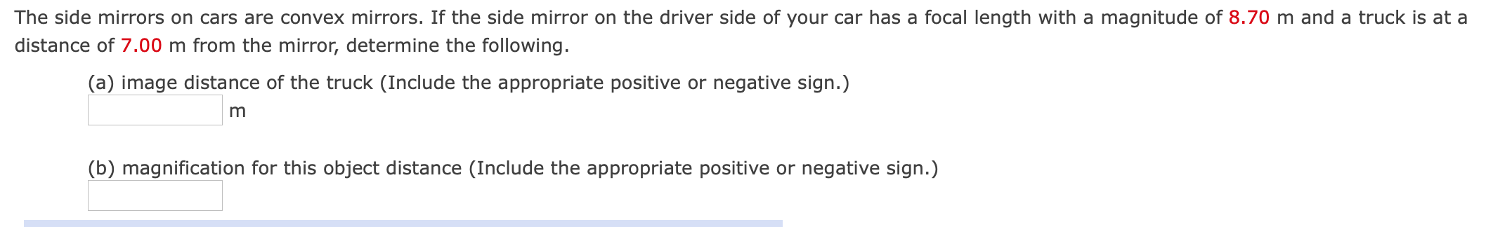 Solved The side mirrors on cars are convex mirrors. If the | Chegg.com