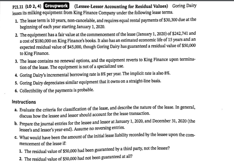 Solved d. What journal entry should the lessor record at the | Chegg.com