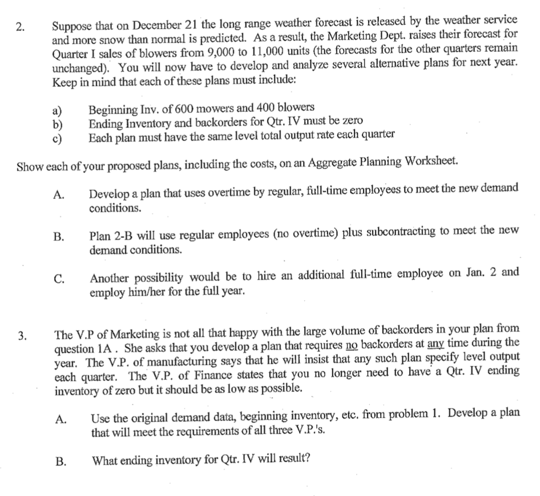 Total AGGREGATE PLANNING WORKSHEET Overall plan | Chegg.com | Chegg.com