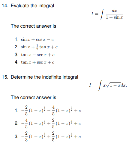Solved 14. Evaluate the integral I= ㅕ ㅠ dr 1 + sinc The | Chegg.com
