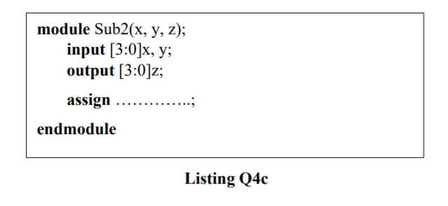 Solved Q4 The Verilog code in Listing Q4a describes a | Chegg.com