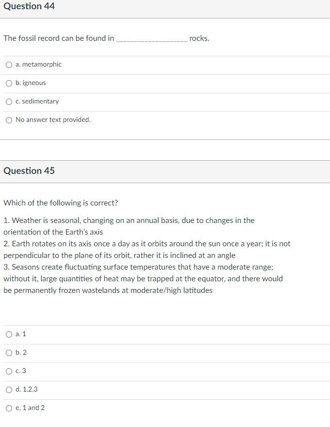 Solved The fossil record can be found in rocks. a. | Chegg.com
