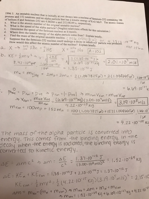 Solved An unstable nucleus that is initially at rest decays | Chegg.com