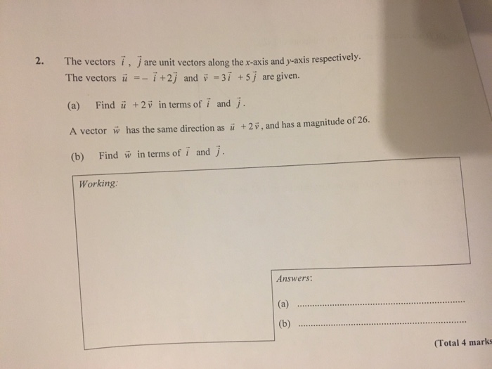 Solved 2. The vectors i, j are unit vectors along the x-axis | Chegg.com