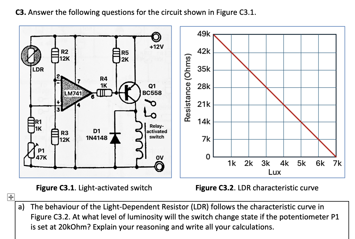 Solved C3. ﻿Answer the following questions for the circuit | Chegg.com