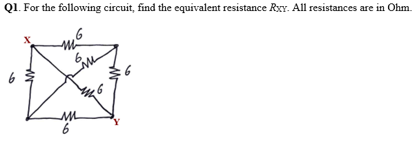Solved Q1. For the following circuit, find the equivalent | Chegg.com