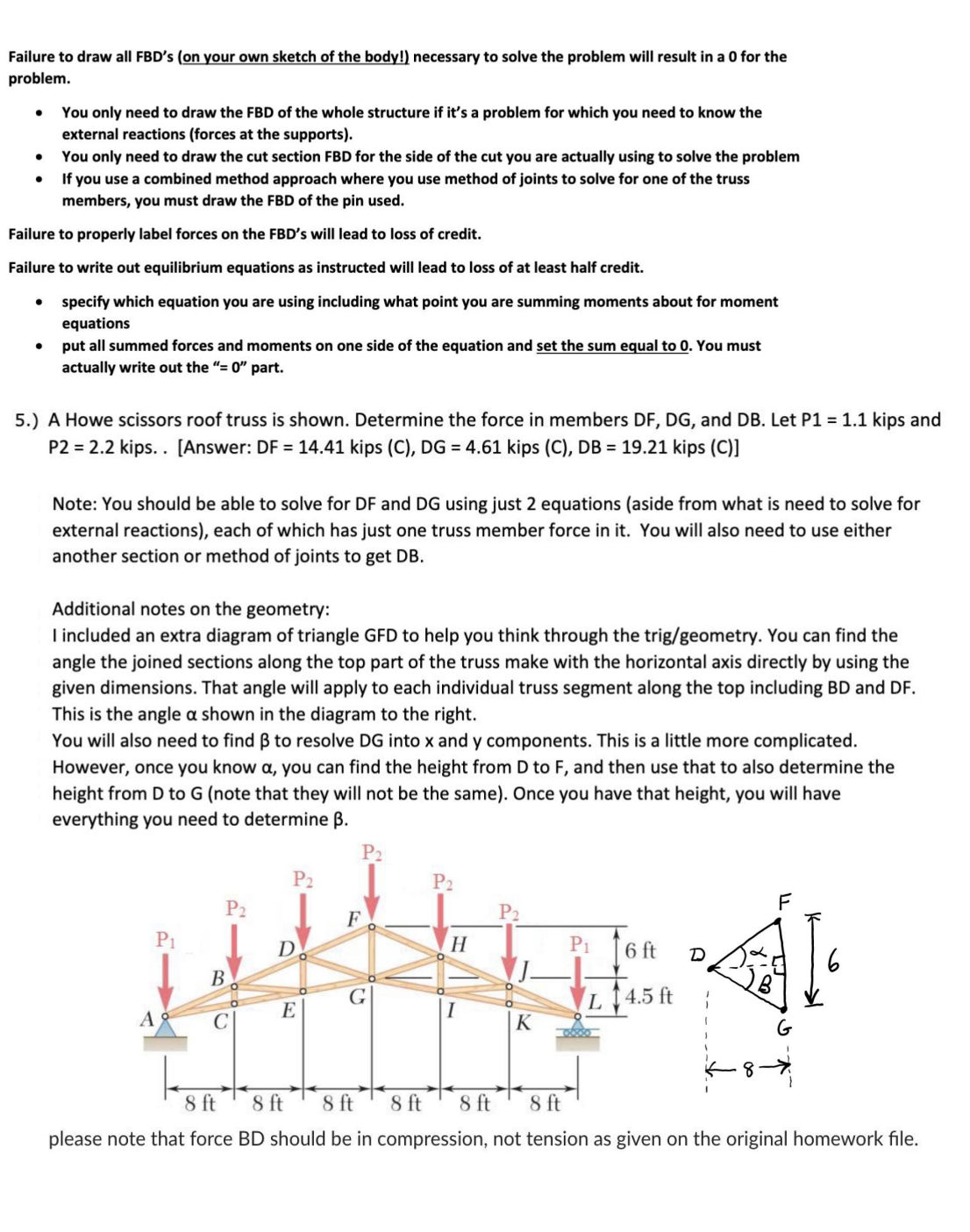 Solved Failure to draw all FBD's (on your own sketch of the | Chegg.com
