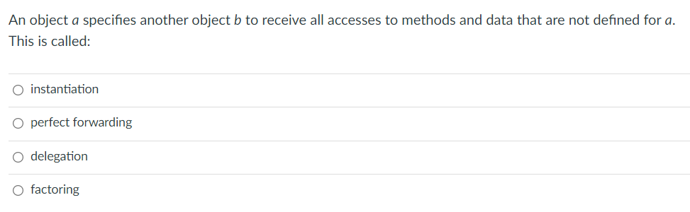 Solved An object a specifies another object b to receive all | Chegg.com