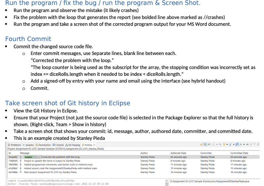 Solved CST8116 Assignment 03 (217) ( Using Git within | Chegg.com