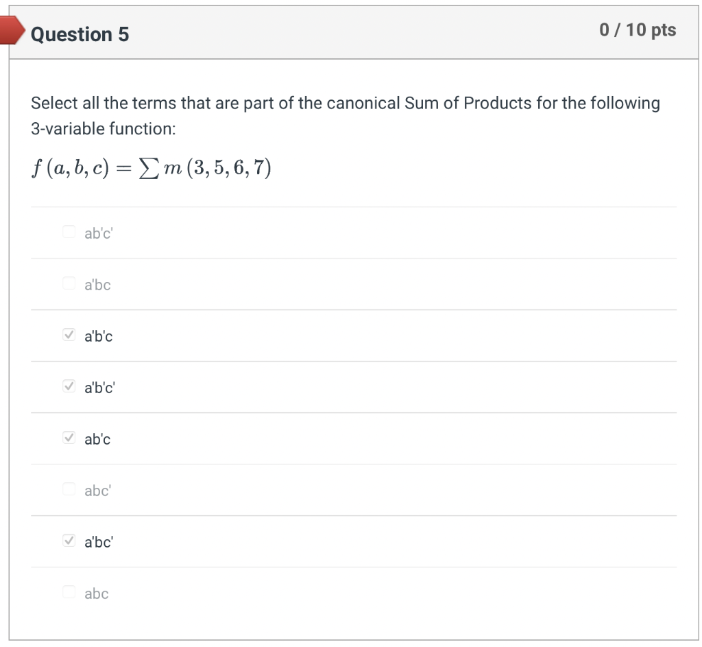 Solved Select All The Terms That Are Part Of The Canonical