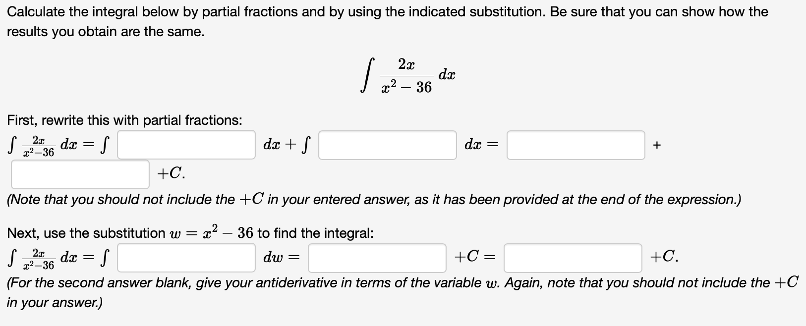 Solved Calculate the integral below by partial fractions and | Chegg.com
