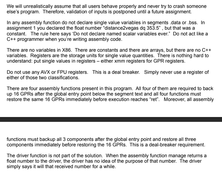 Solved Baseline software requirements The driver module is | Chegg.com