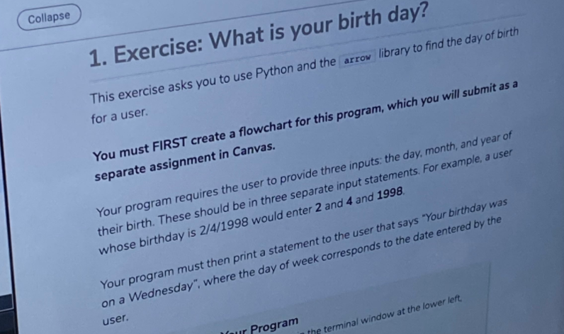 Solved Collapse 1. Exercise: What is your birth day? This | Chegg.com