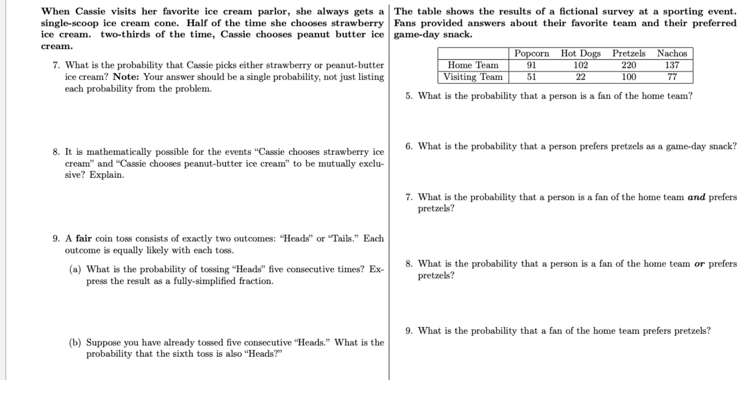 Solved When Cassie visits her favorite ice cream parlor, she | Chegg.com