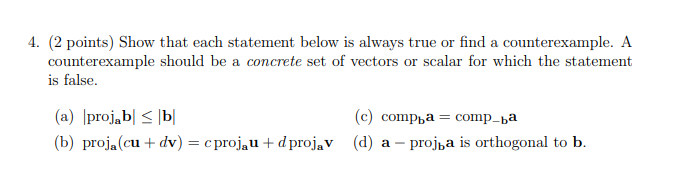 Solved 4. (2 points) Show that each statement below is | Chegg.com