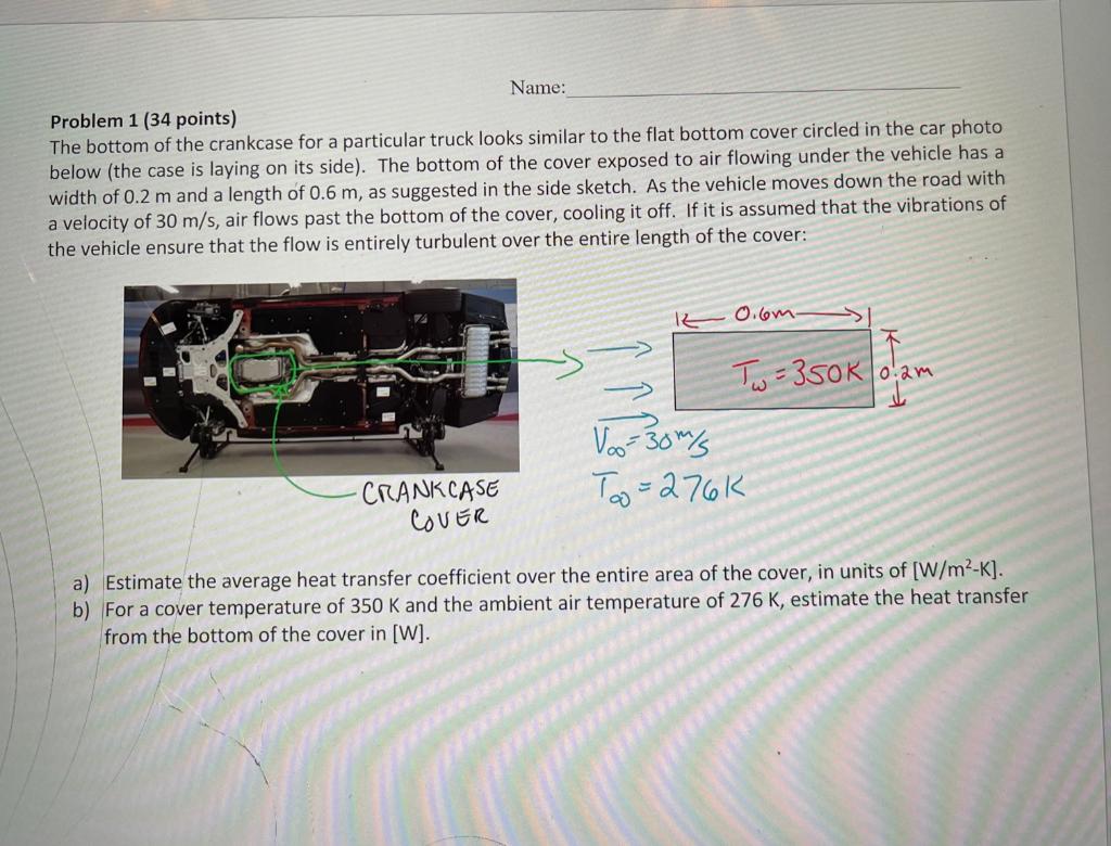 Solved Problem 1 (34 points) The bottom of the crankcase for | Chegg.com