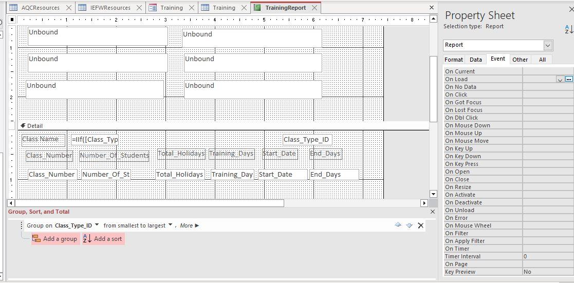 Solved Microsoft Access 2016 When I run the report, there is | Chegg.com