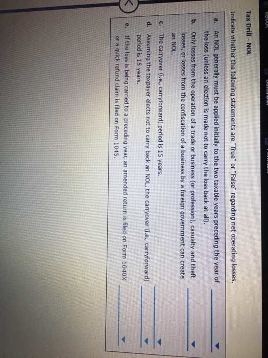 Solved Indicate whether the following statements are "True" | Chegg.com