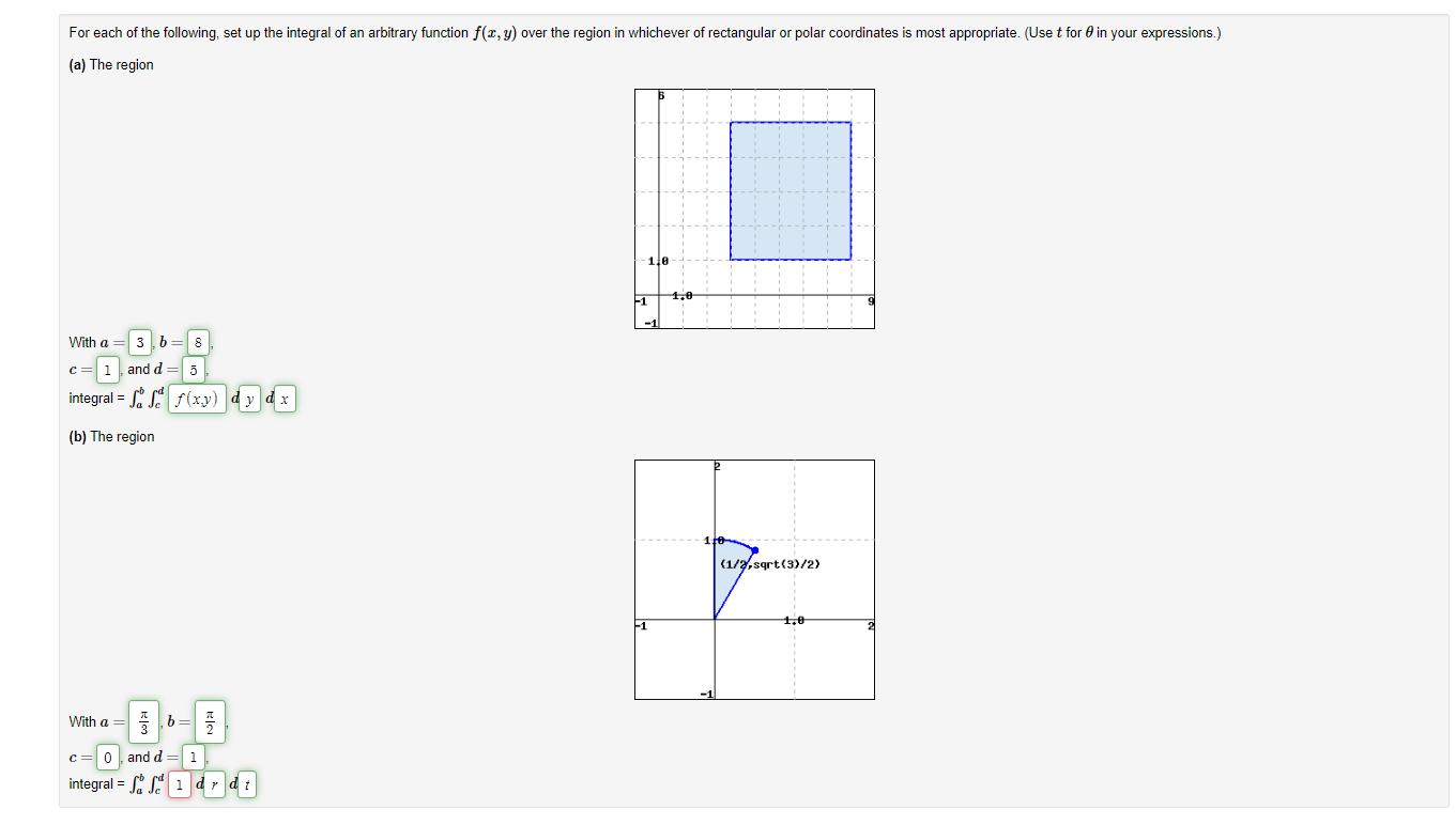 Solved (a) The region (b) The region | Chegg.com