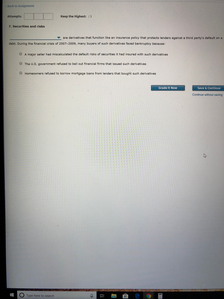 Solved Back to Assignment Attempts: Keep the Highest: 1 7. | Chegg.com