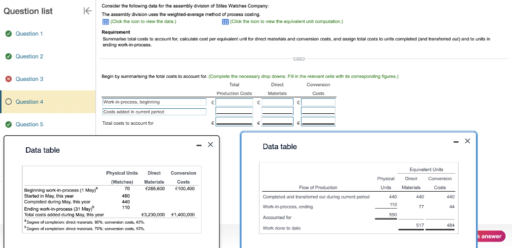 Solved \begin{tabular}{l|l|l} \hline stion list & Consider | Chegg.com