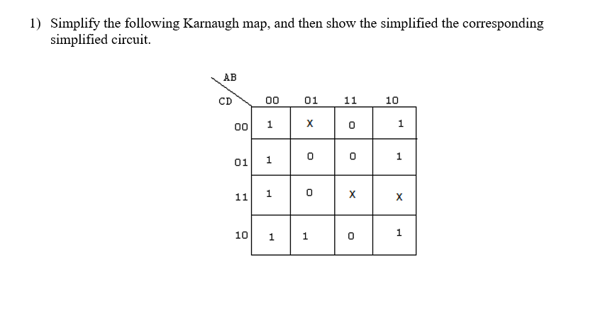 (Solved) : 1 Simplify Following Karnaugh Map Show Simplified ... (Solved) : 1 Simplify Following Karnaugh Map Show Simplified ...