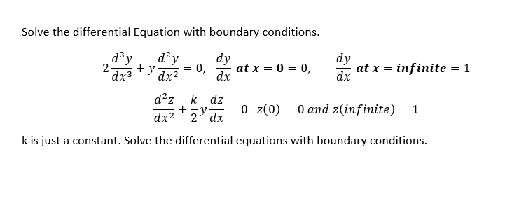 Solved Solve the differential Equation with boundary | Chegg.com