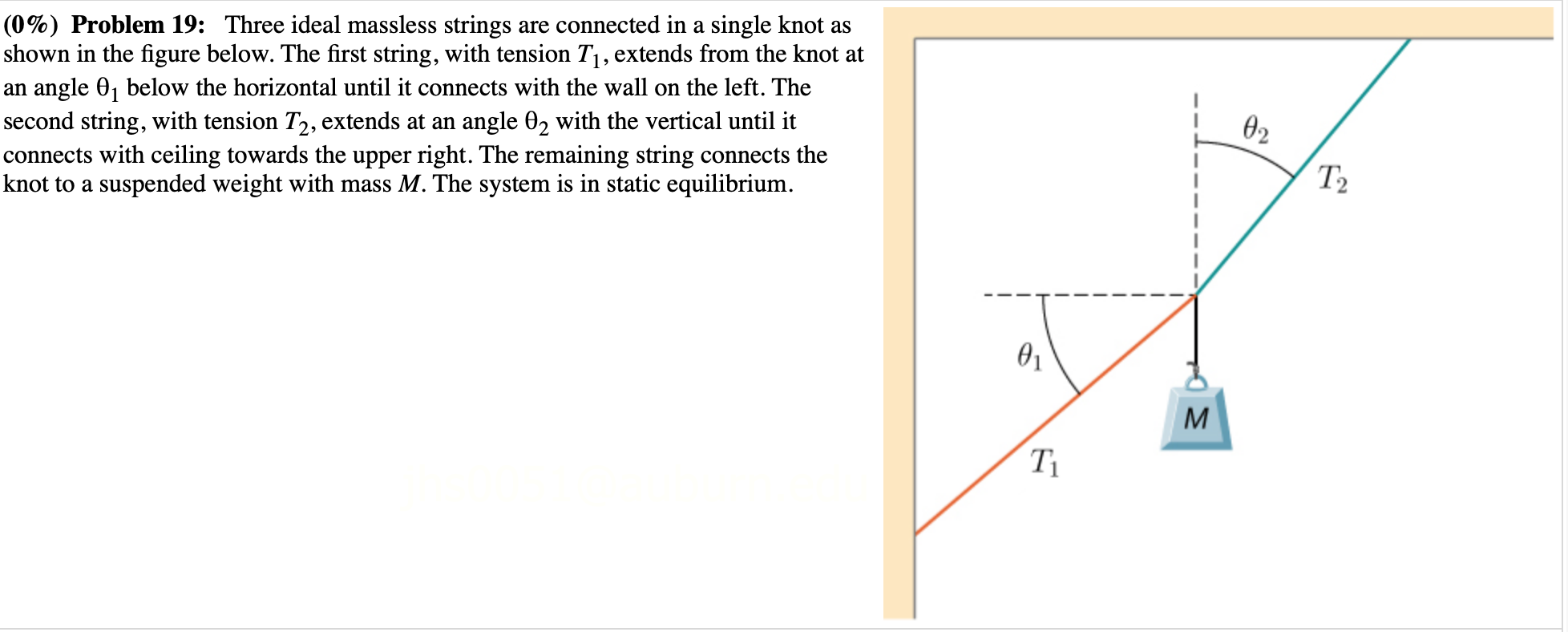 Solved: Three Ideal Massless Strings Are Connected In A Si... | Chegg.com