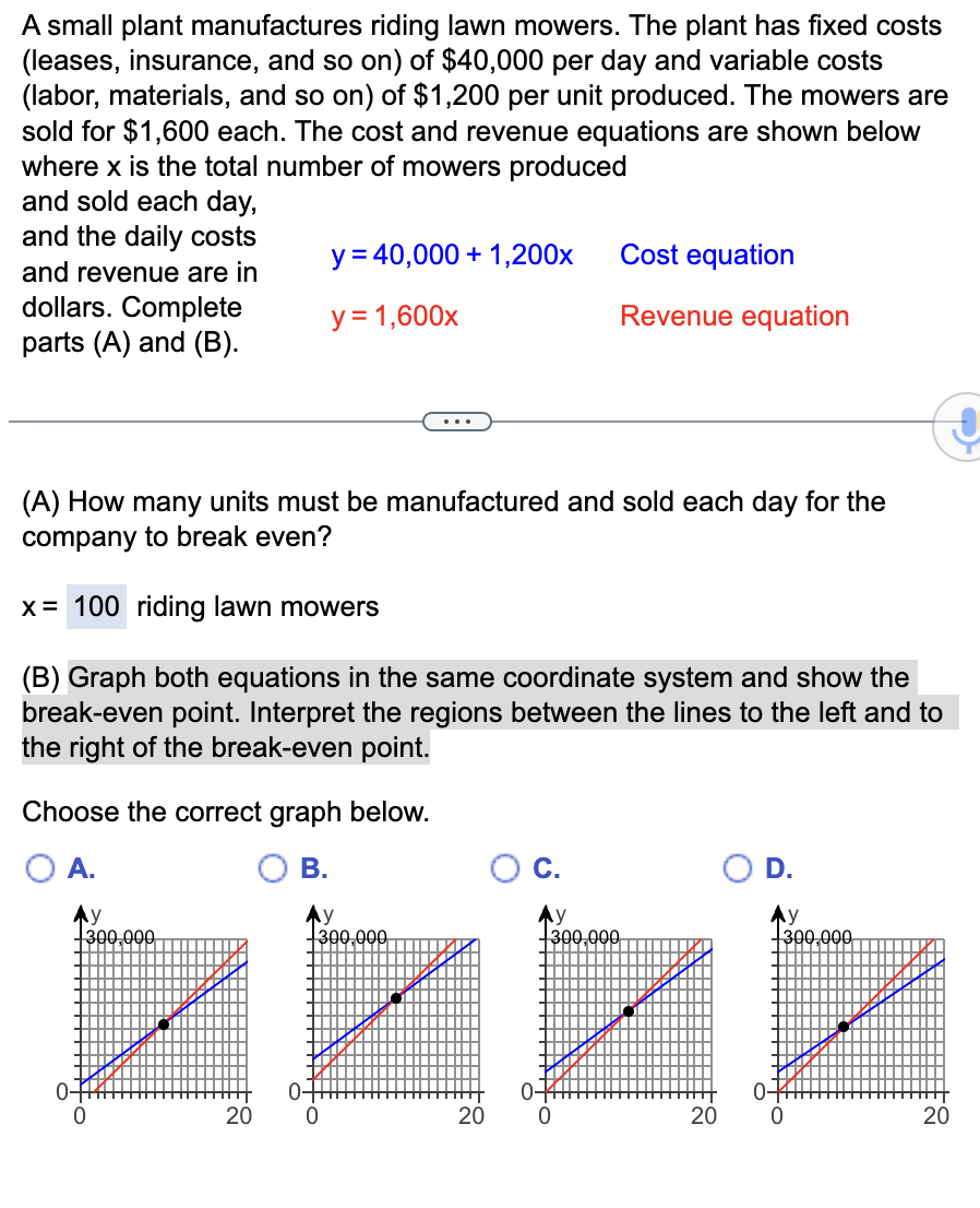 A small plant manufactures riding lawn mowers. The | Chegg.com