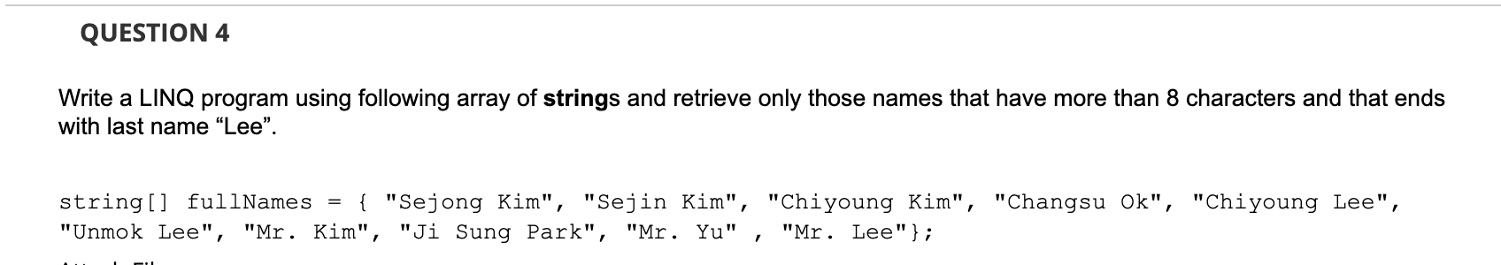 Solved Question 4 Write A Linq Program Using Following Array