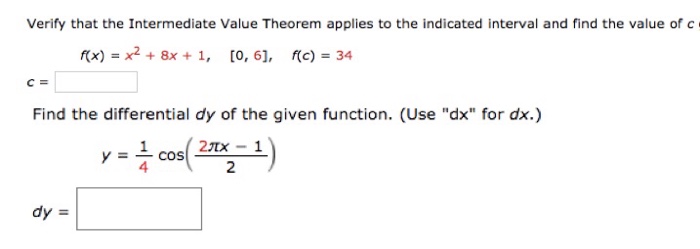 Solved verify that the Intermediate Value Theorem applies to | Chegg.com
