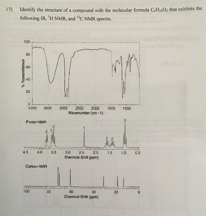 Solved Identify the structure of a compound with the | Chegg.com