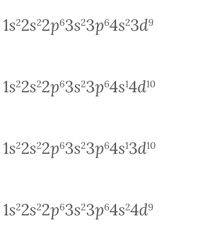 Solved select the correct electron configuration for | Chegg.com