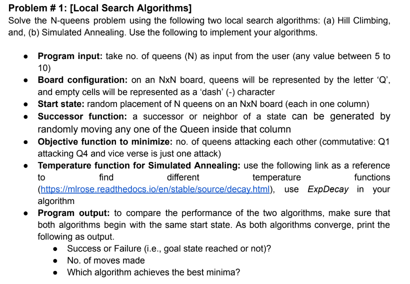Solved Problem 1 Local Search Algorithms Solve The 