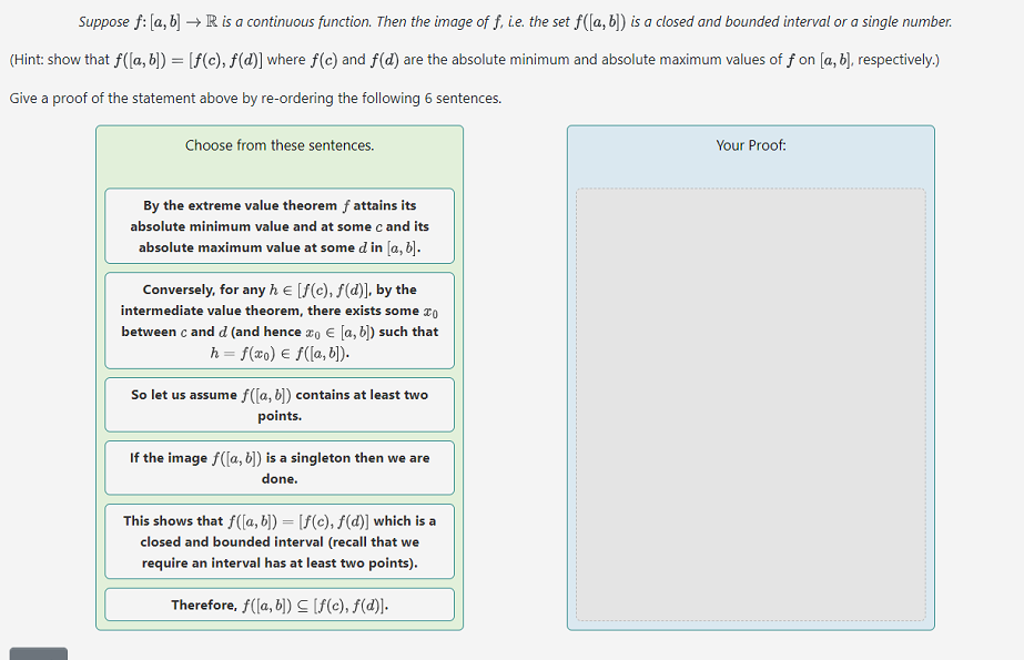 Solved Suppose f:[a,b]→R is a continuous function. Then the | Chegg.com