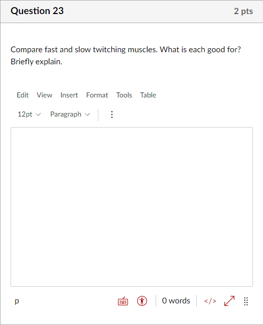 Solved Question 23 2 pts Compare fast and slow twitching | Chegg.com
