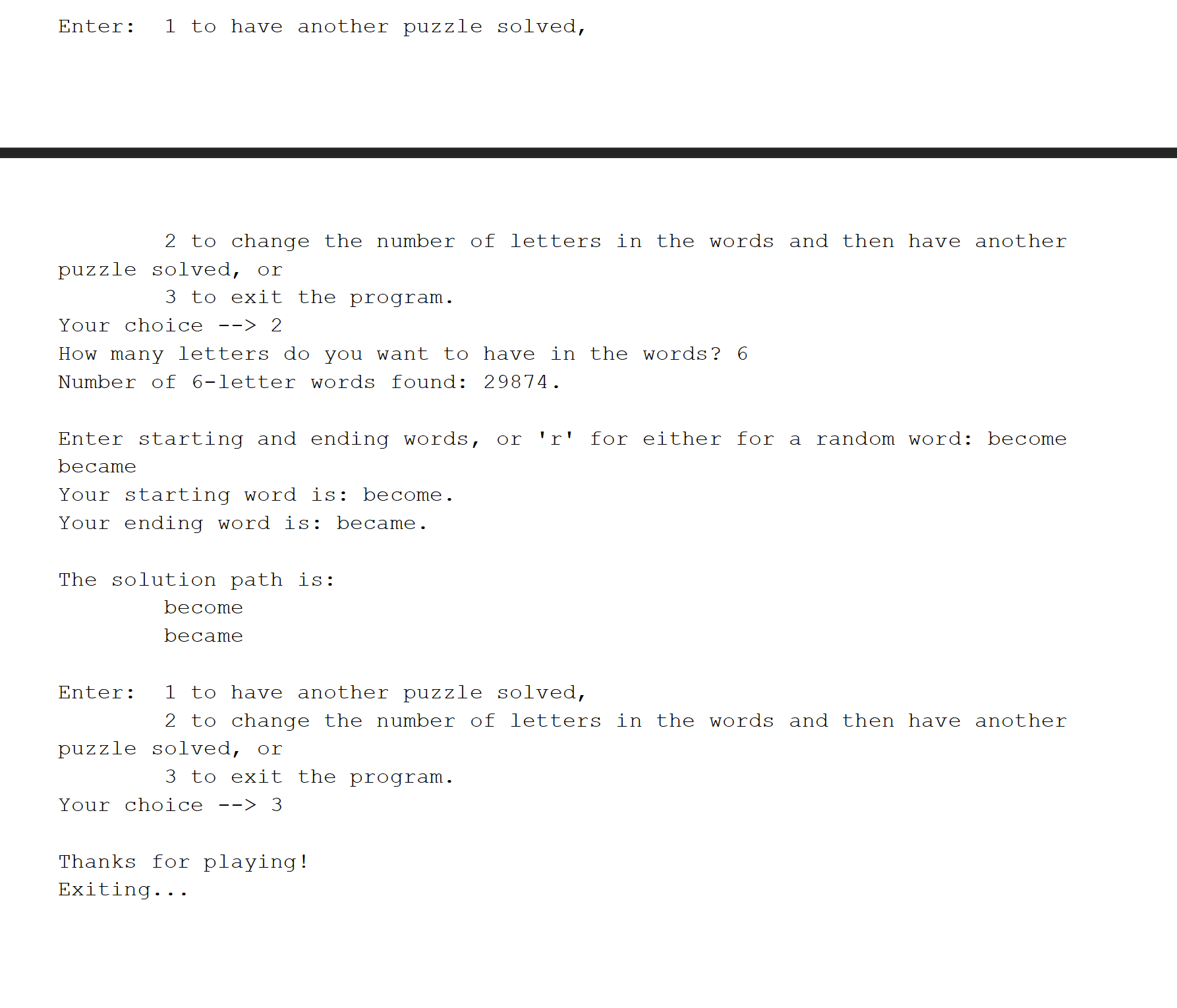 Write Word Ladder Game in C, use this array method, | Chegg.com