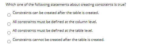 Solved Which one of the following statements about creating | Chegg.com