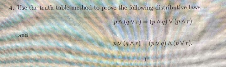 Solved Ise the truth table method to prove the following | Chegg.com