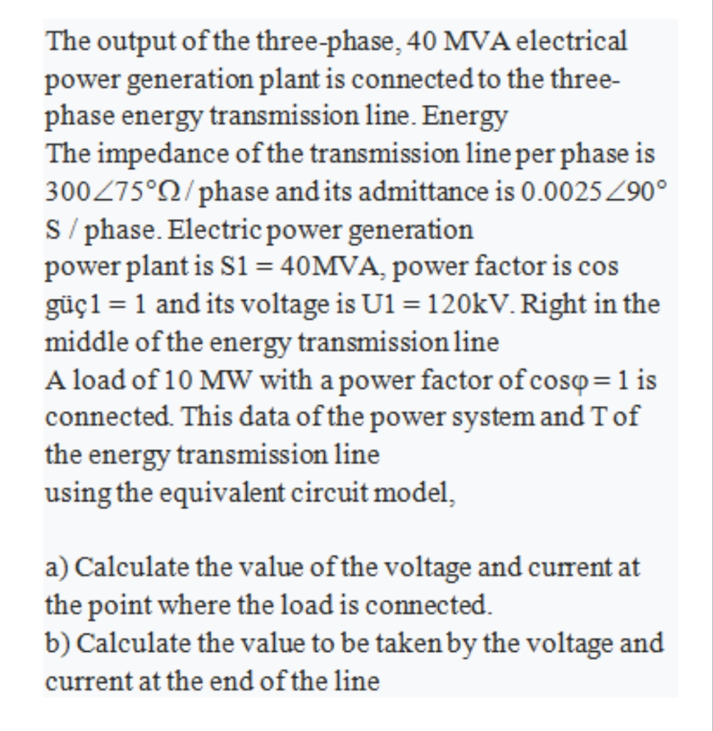 Solved The output of the three-phase, 40 MVA electrical | Chegg.com