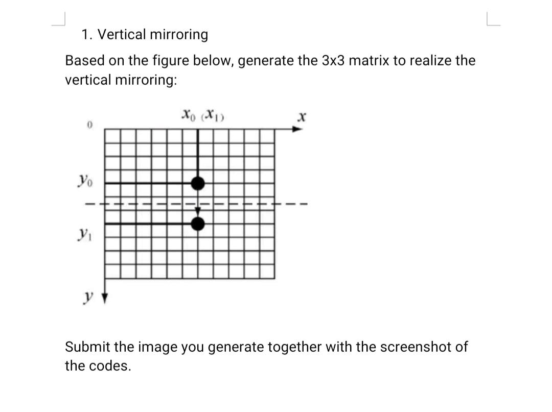 Solved 1. Vertical mirroring Based on the figure below, | Chegg.com