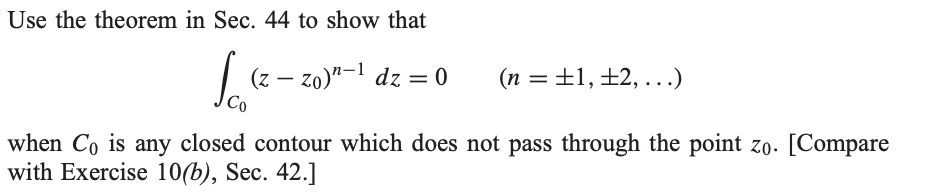 Solved Use the theorem in Sec. 44 to show that | Chegg.com