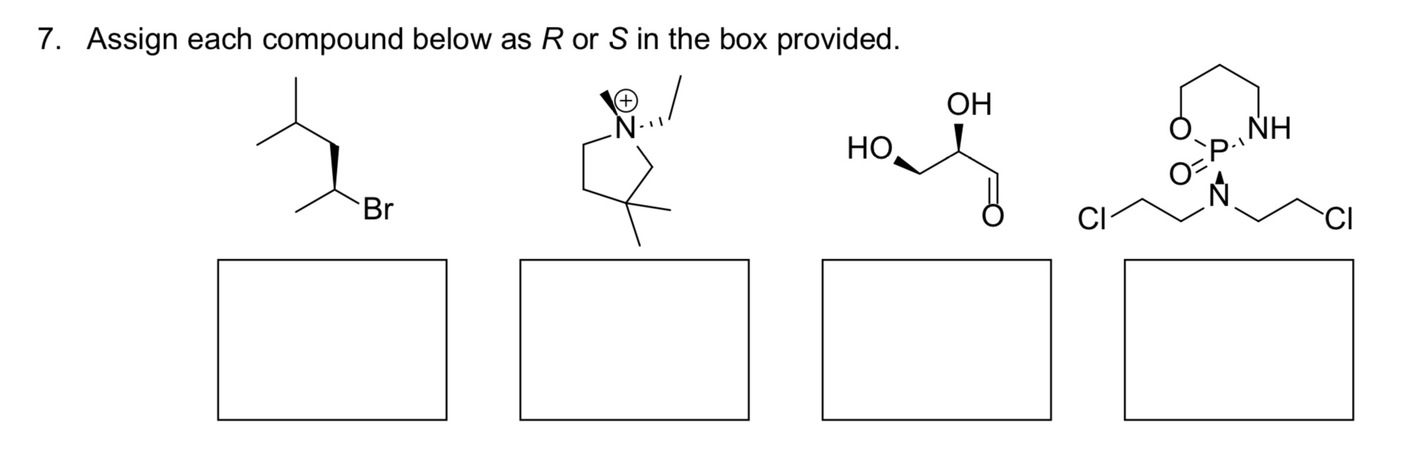 Solved Assign each compound below as R ﻿or S ﻿in the box | Chegg.com