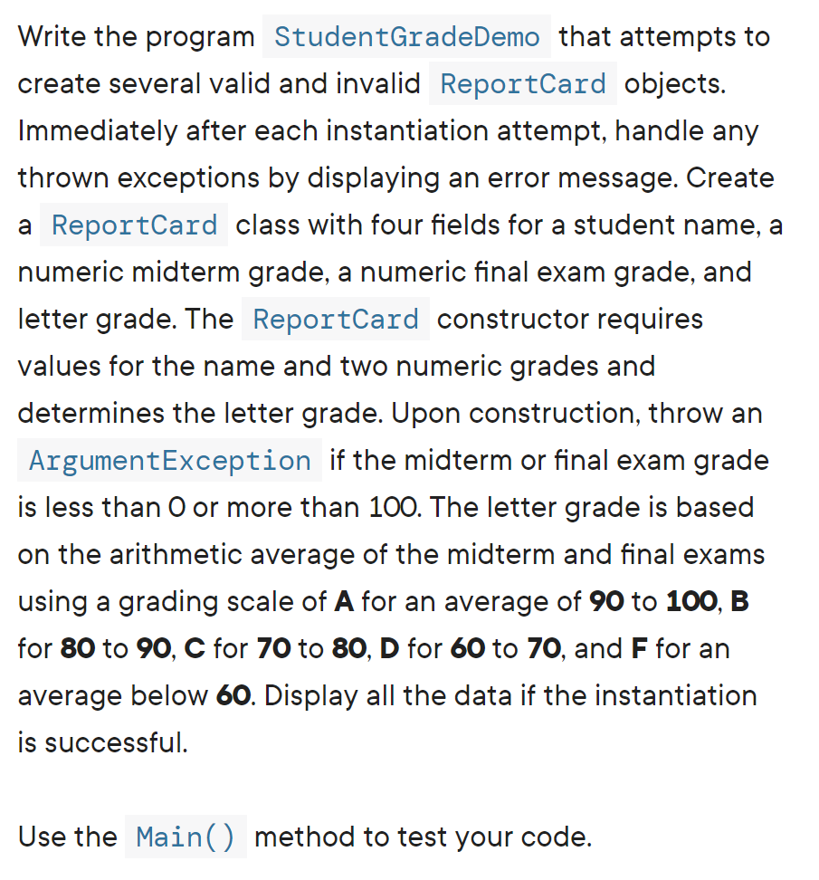 Solved Should be done in C# Example Output is below | Chegg.com