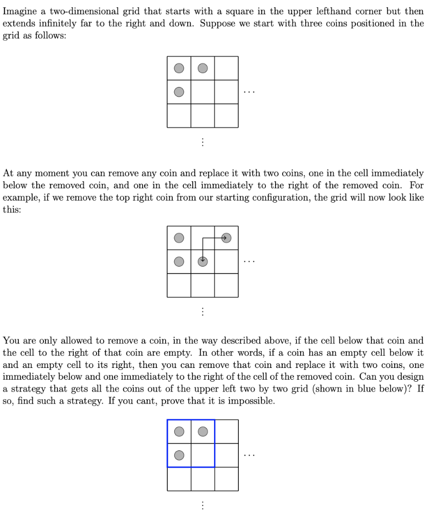 Imagine a two-dimensional grid that starts with a | Chegg.com