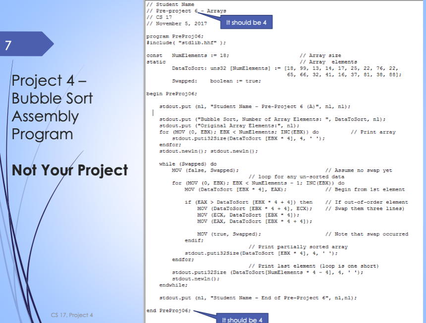 Solved Project 4 - Summary 2 Write a program to sort an | Chegg.com