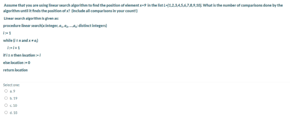 Solved Assume that you are using linear search algorithm to | Chegg.com