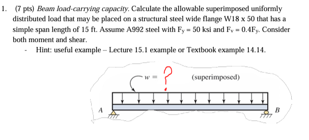 Solved Calculate the allowable superimposed uniformly | Chegg.com