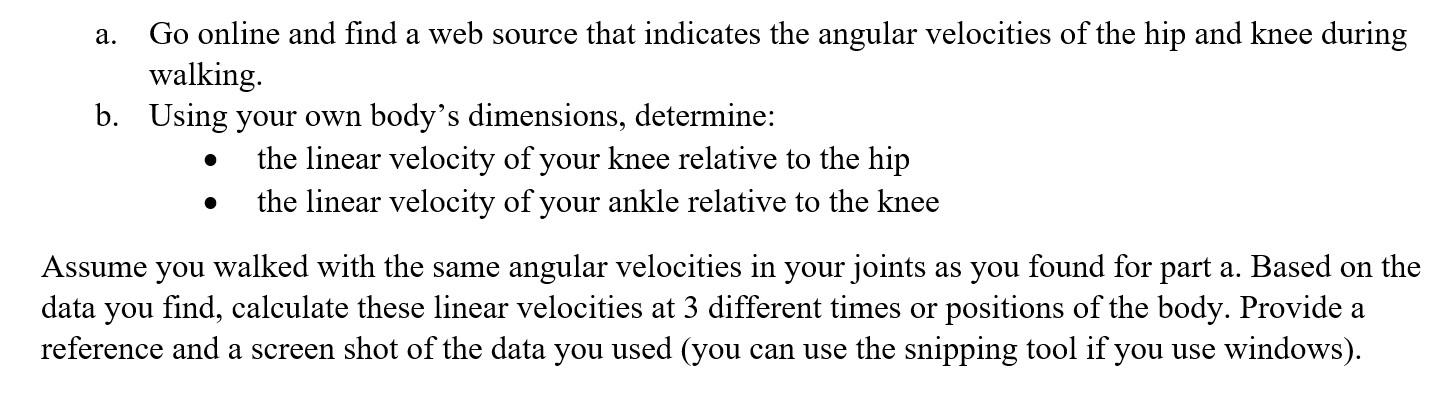 Solved a) knee angular velocity: 295 degrees/s hip angular | Chegg.com