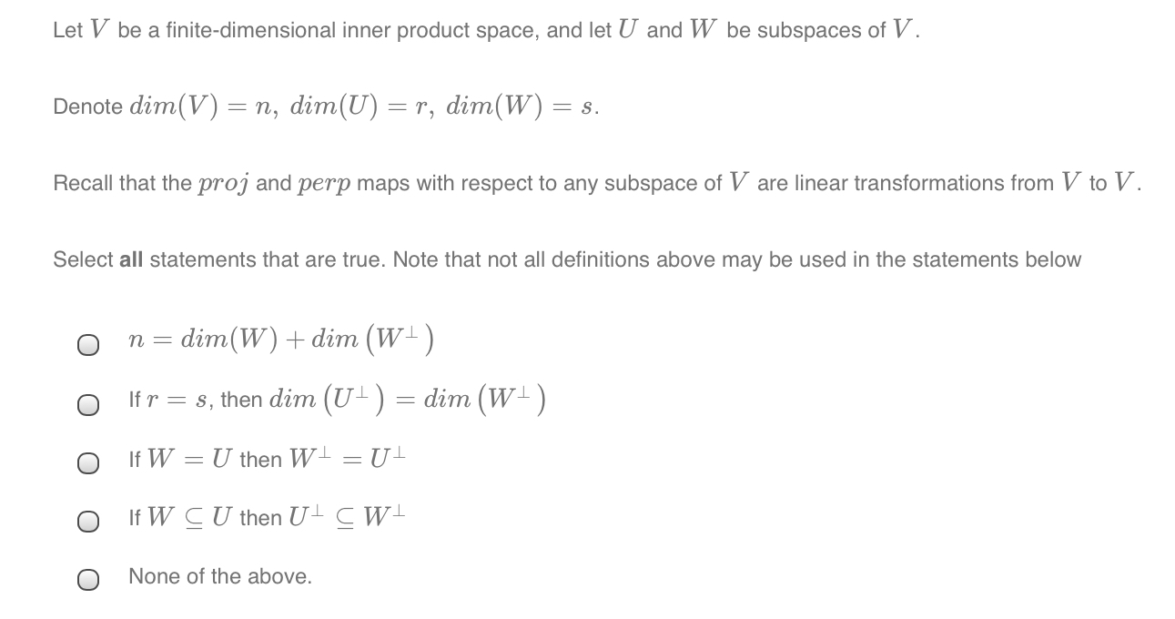 Solved Let V be a finite-dimensional inner product space, | Chegg.com